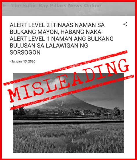 VERA FILES FACT CHECK Story Claiming Alert Level Raised On Mayon