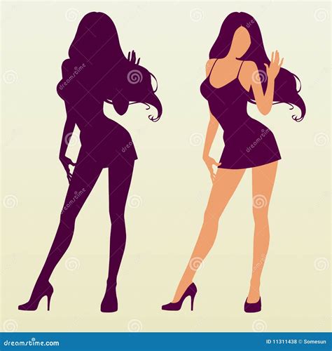 Vector Silhouette Of Sexy Woman Royalty Free Stock Photos Image