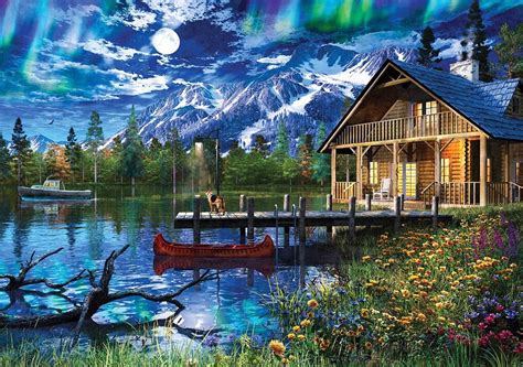 Puzzle Dominic Davison Holdfényes tóparti ház 3 000 db PuzzleMania hu