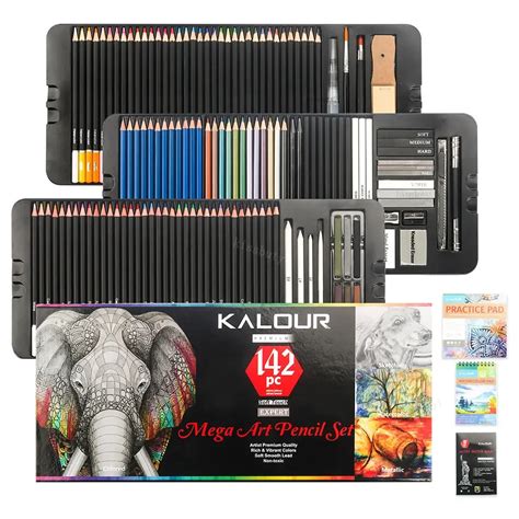KALOUR Juego Completo De L Pices De Colores Para Dibujo Kit De L Pices