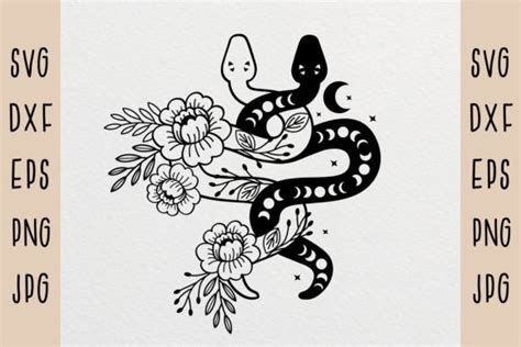 Snake Yin Yang SVG File Boho Celestial Graphic By Nataka Creative