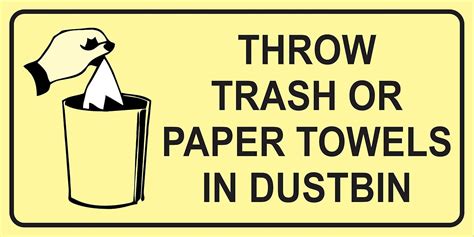 Arihant Signages Throw Trash Or Paper Towel In Dustbin Sign Board Pack