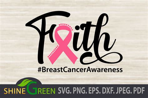 Breast Cancer Awareness Faith Ribbon Graphic By ShineGreenArt