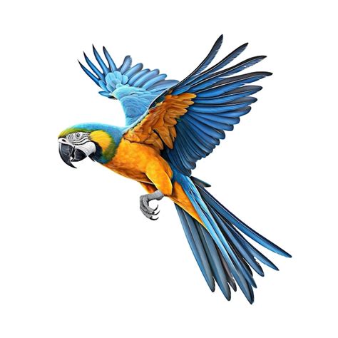 Guacamayo Azul Y Amarillo Aislado En El Fondo Transparente Creado Con