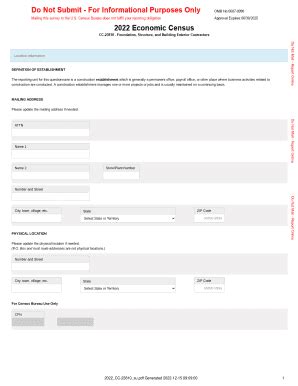 Fillable Online Bhs Econ Census Cfr What Definitions