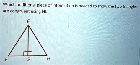 solved which additional piece of information is needed to show the two