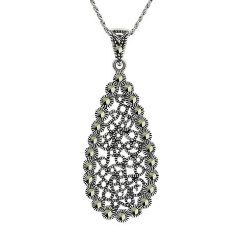 Zawieszka Srebrna Z Markazytami Elegancka BERYL