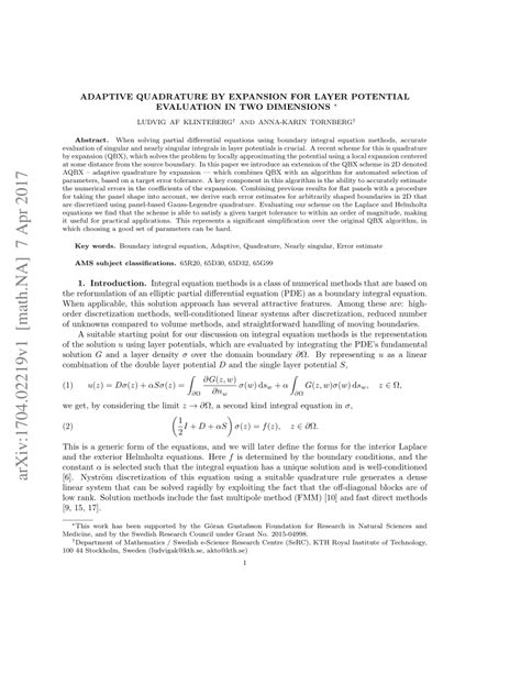 pdf adaptive quadrature by expansion for layer potential evaluation in two dimensions