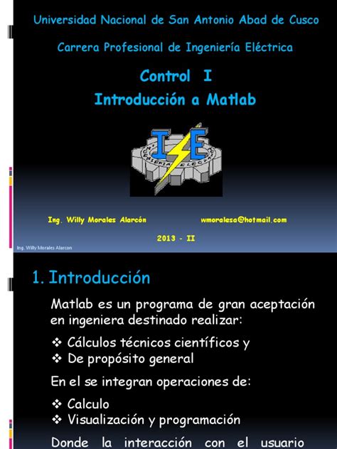 introduccion a matlab pdf matlab matriz matemáticas