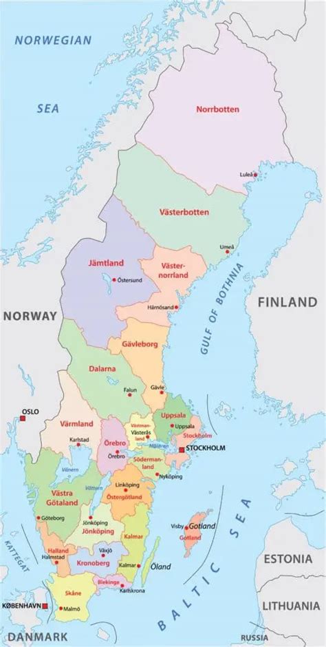 Mapa da Suécia Europa Destinos