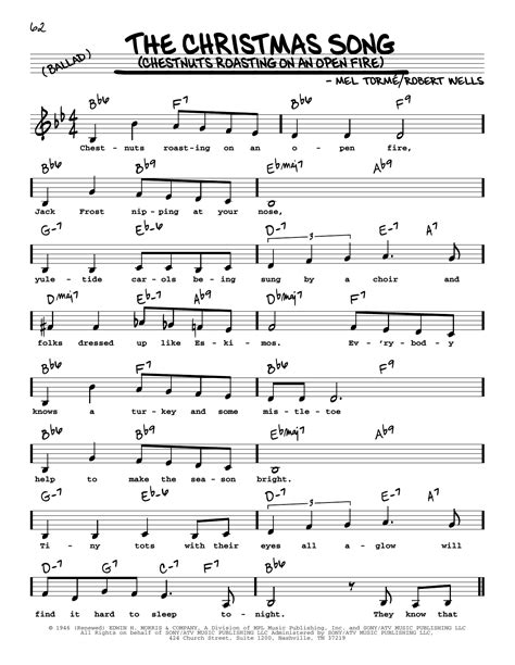 The Christmas Song Chestnuts Roasting On An Open Fire Low Voice By