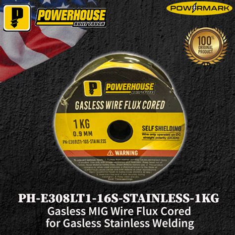 POWERHOUSE PH E308LT1 16S STAINLESS 1KG Gasless MIG Wire Flux Cored For