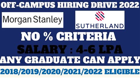 Off Campus Hiring Drive Any Graduate Can Apply No Criteria