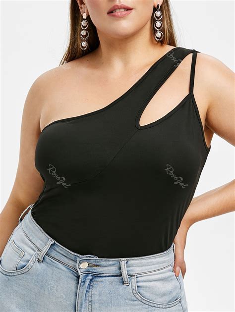 29 OFF Rosegal Plus Size Cutout One Shoulder Tank Top Rosegal