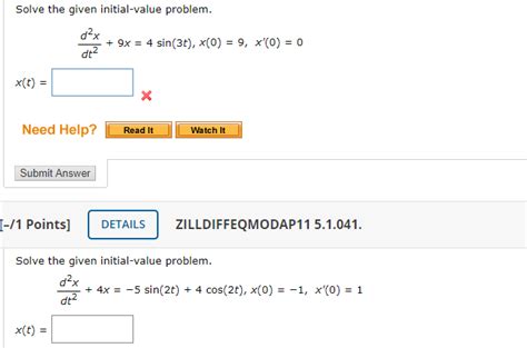 solved solve the given initial value problem ²x 9x 4