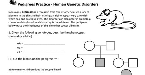 Pedigrees Practice Human Genetic Disorders Pdf Google Drive