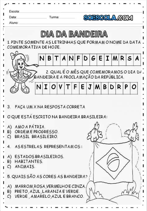 4 Atividades Dia Da Bandeira Para Imprimir Series Iniciais Dia
