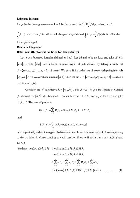 measure theory notes lebesgue integral let be the lebesgue measure let a be the interval ab