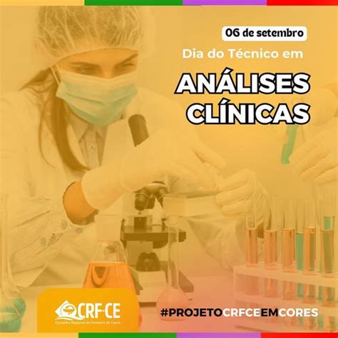 Calendário 06 de setembro Dia do Técnico de Laboratório CRF CE