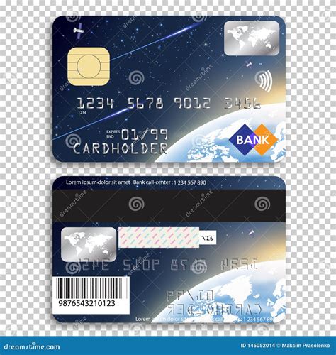Tarjeta De Cr dito Detallada Realista Ilustración del Vector