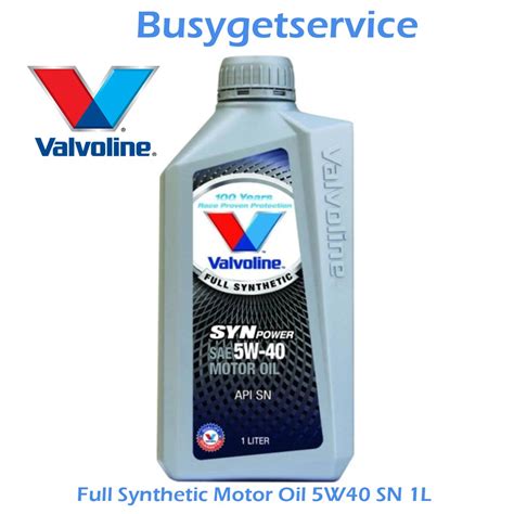 100 Original Valvoline Synpower Full Synthetic Motor Oil 5W40 SN 1L