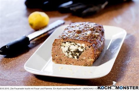 Hackbraten mit Schafskäse Spinat Zitronen Füllung KOCHMONSTER