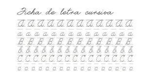 Letra Cursiva para Primaria Alfabeto en Minúsculas y Mayúsculas
