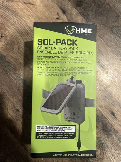 HME SOL PACK Cellular Trail Camera Solar Power Panel 1000 Mah Hme