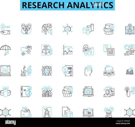 Research Analytics Linear Icons Set Insights Analytics Data Tools