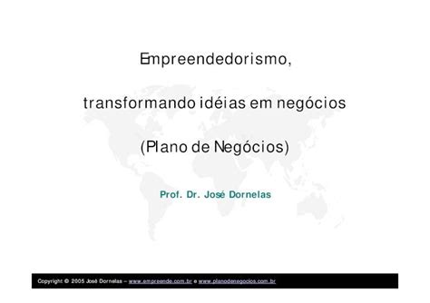 PDF Empreendedorismo transformando idéias em negócios plano de