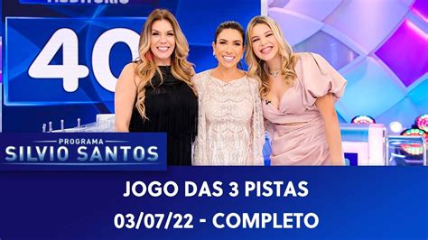 Jogo Das 3 Pistas Programa Silvio Santos 03 07 22 YouTube