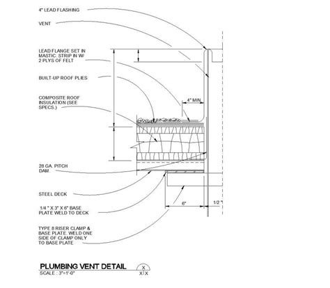 Plumbing Vent Detail Dwg File Cadbull