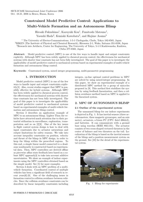 pdf constrained model predictive control applications to multi vehicle formation and an