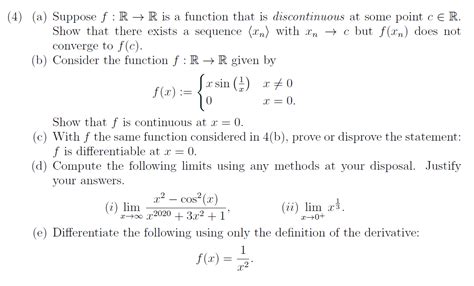 solved 4 a suppose f r r is a function that is