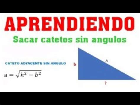 Como sacar Cateto adyacente y opuesto sin ángulo Triángulo Rectángulo