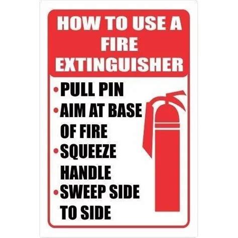 Fire Extinguisher Instruction Signs
