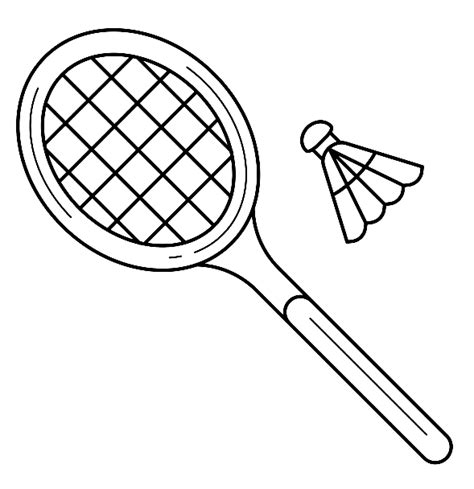 P Gina Para Colorir De Raquete E Peteca De Badminton Desenhos Para