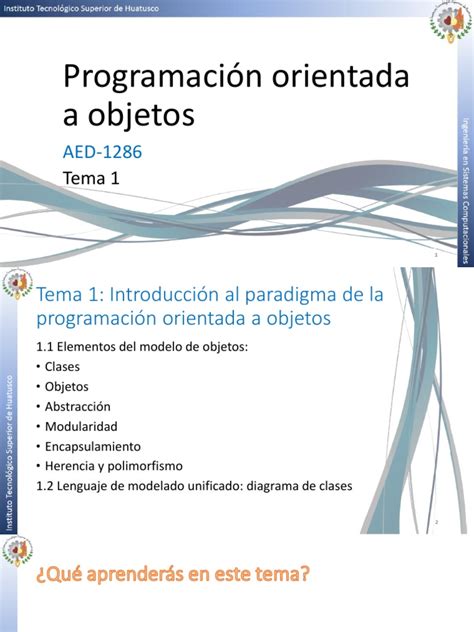 tema 1 introducción al paradigma de la programación orientado a objetos pdf objeto