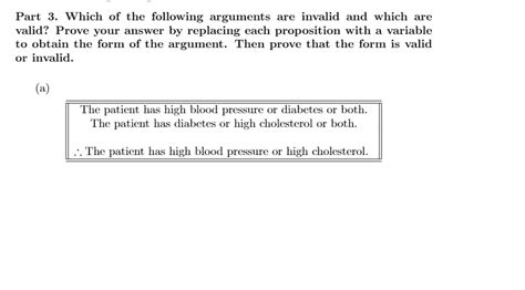 Solved Part Which Of The Following Arguments Are Invalid And Which