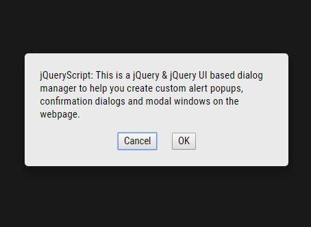 Create Custom Alert Confirm Modal Popups With JQuery UI Dialogs