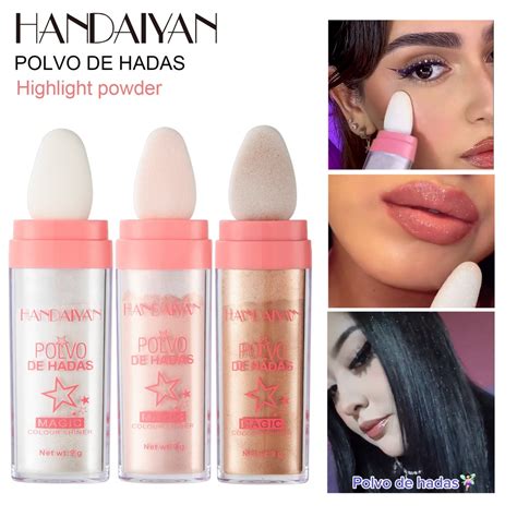 HANDAIYAN 3 Colores Iluminador Polvo De Hadas Brillo Contorno Rubor