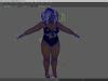D Model Big Fat Naked African Female Cartoon Black Afro Rigged Woman