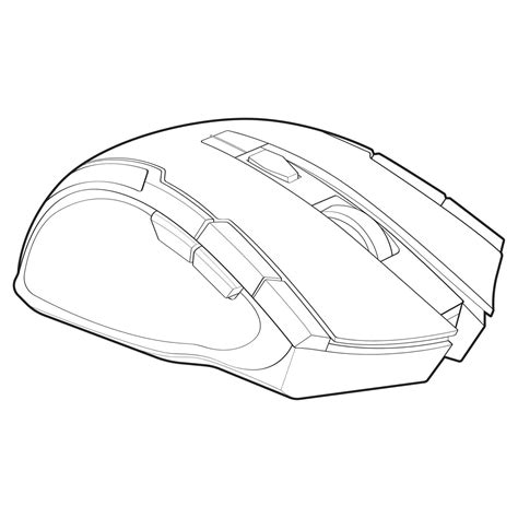 Computer Mouse Outline Drawing Vector Computer Mouse In A Sketch Style