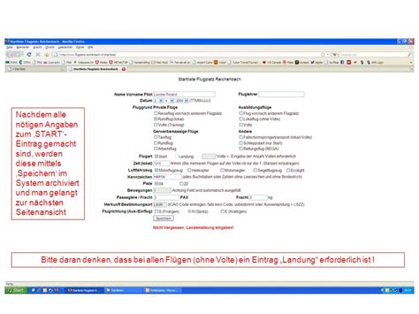 Tipps Zum Ausf Llen Der Startliste Auf Der Homepage Des Flugplatzes