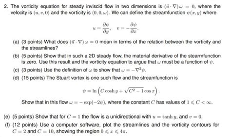 solved the vorticity equation for steady inviscid flow in