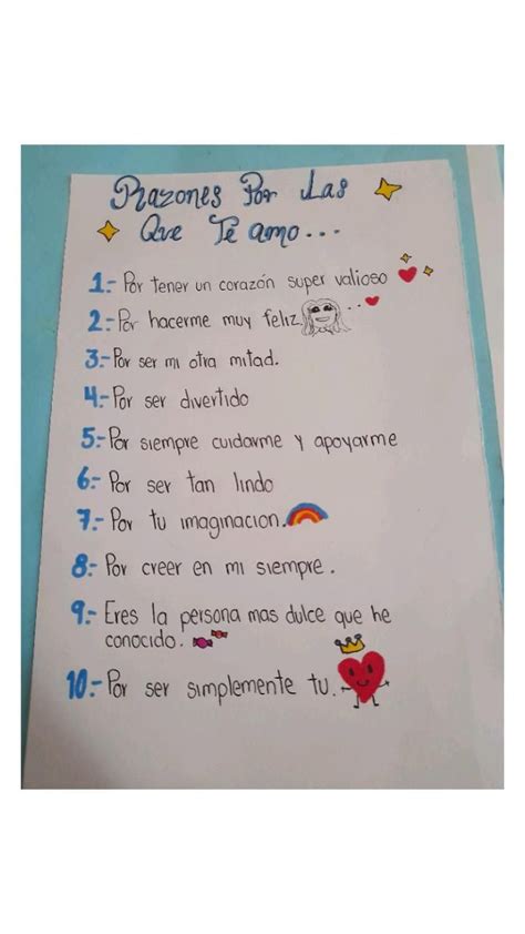 Razones Por Las Que Te Amo Libreta Para Mi Novio Cartas Bonitas