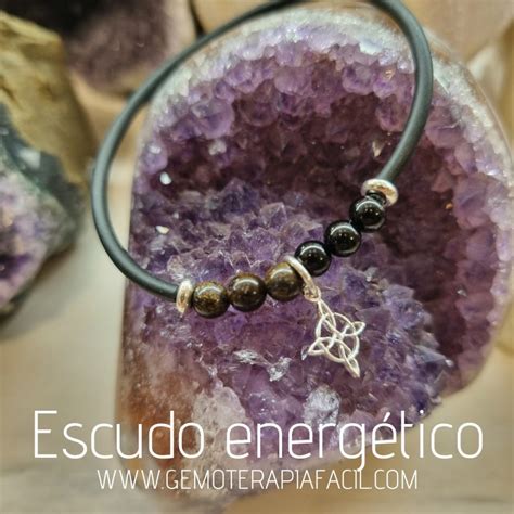 Pulsera broncita y turmalina negra con nudo de bruja ESCUDO ENERGÉTICO