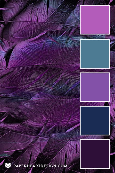 Color Palette Pleasantly Purple Paper Heart Design