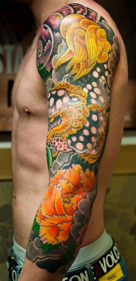 Traditional Japanese Sleeve Tattoo Designs For Men Dragon