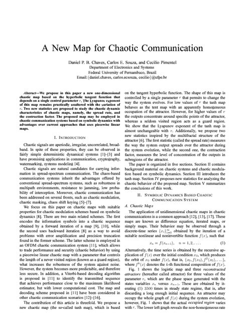 pdf a new map for chaotic communication daniel chaves
